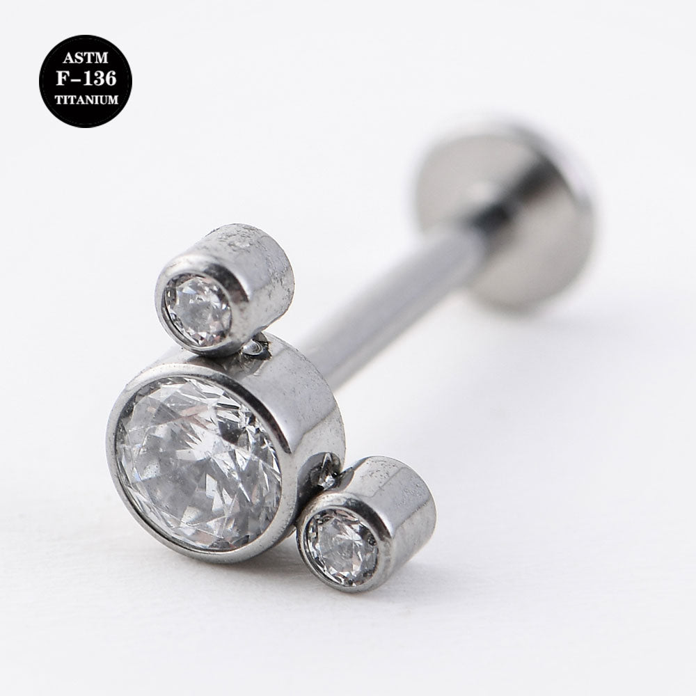 16G Implant Grade Titanium ASTM F136 Micky Mouse Labret Piercing ...