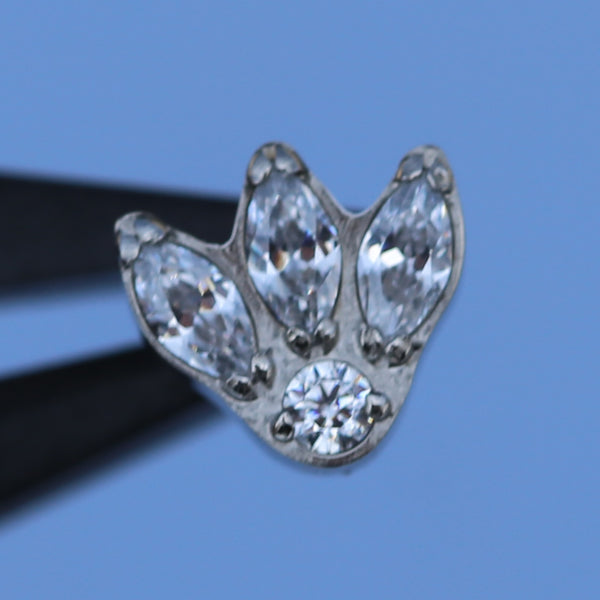 16G ASTM F136 Implanted Grade Titanium Labret CZ Palm – Classic Body ...